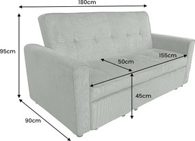 Designová rozkládací sedačka Zaragoza 180 cm zelený manšestr