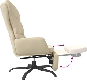 Relaxační křeslo s podnožkou krémové textil 3097596