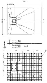 BPS-koupelny Obdélníková akrylátová sprchová vanička HYD-OSV-JUKO 100x80 šedá