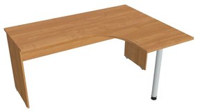 Stůl ergo levý 160*120 cm - Hobis Gate GE 60 L Dekor stolové desky: olše, Dekor lamino podnože: olše, Barva nohy: stříbrná