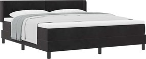 Postel s boxspringem s čelo Černý 200 x 180 cm samet 3341482