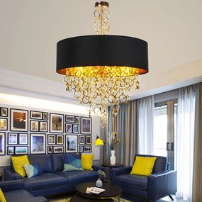 Toolight - Závěsná lampa 45cm 3xE27 APP683-3CP, černá-zlatá, OSW-05340