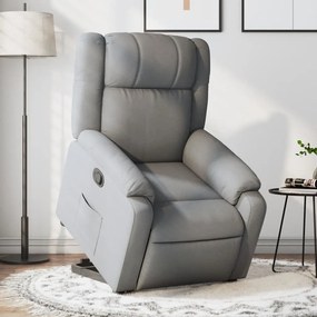 Zvedací polohovací křeslo světle šedé textil 3205202