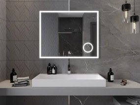 Mexen Kala koupelnové zrcadlo s osvětlením a kosmetickým zrcátkem 100 x 80 cm, LED 6000K, proti mlze - 9820-100-080-611-00