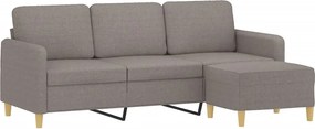 3místná pohovka s podnožkou taupe 180 cm textil 3201199