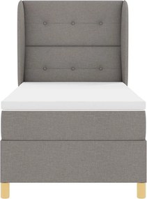 Postel s boxspringem s čelo Taupe 200 x 90 cm textil 3340736