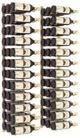 Nástěnné stojany na víno na 36 lahví 2 ks zlaté železo - Default Title