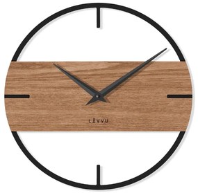 LAVVU Designové stylové dřevěné hodiny LAVVU LOFT v industriálním vzhledu LCT4010