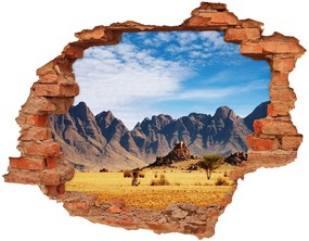 Wallmuralia Díra 3D ve zdi nálepka Skály Namibie 90x70 cm
