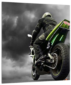 Obraz motorkáře na motorce (30x30 cm)