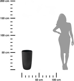 PLASTOVÝ KVĚTINÁČ STRIPPED ECO 51X30 CM ČERNÁ