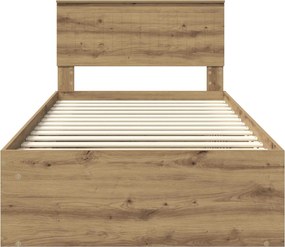 Rám postele Umělecký dub 100 x 200 cm Masivní borové dřevo 3410644