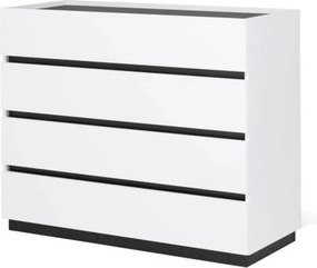 Komoda 4šx bílý supermat, antracit Duo