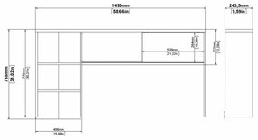 Tvilum Psací stůl Felix 481/02 bílý lesk