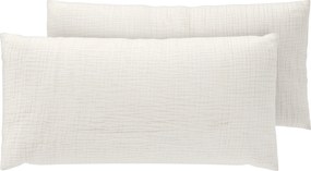 Livarno® Mušelínový potah na polštář pro spánek na boku, 40 x 80 cm, 2 kusy (bílá)