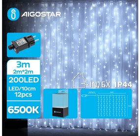 Aigostar - LED Venkovní vánoční řetěz 200xLED/8 funkcí 5x2m IP44 studená bílá