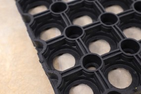 Hamat, Venkovní čistící rohož guma Domino 22mm - na ven i na doma, 50x80, černá, exteriér