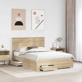 Rám postele s čelo Sonoma dub 150 x 200 cm Kompozitní dřevo 3409635