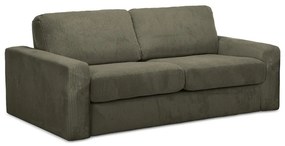 Khaki manšestrová rozkládací pohovka 195 cm Nona – Makamii