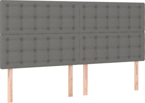 Box spring postel s matrací a LED tmavě šedá 160x200 cm textil 3135766