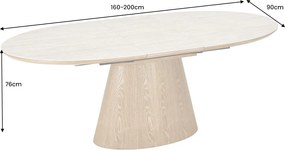 Oválný rozkládací jídelní stůl Parthenia 160-200 cm dub