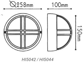 ACA Lighting Venkovní přisazené svítidlo HI5044G max. 40W/E27/IP45, šedé