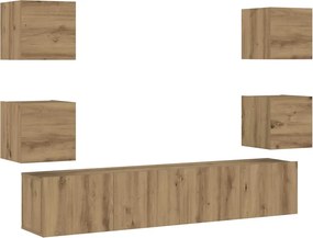 Nástěnné TV skříňky 6 ks dub artisan kompozitní 3328968