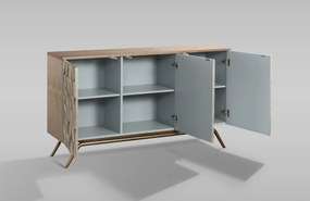 Komoda Stilig 150 cm šampaňské zlato/hnědá