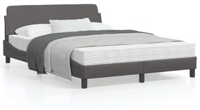 vidaXL Rám postele s čelem šedý 140x200 cm umělá kůže