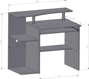 Pracovní stůl MARKO dub sonoma