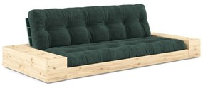 Tmavě zelená manšestrová rozkládací pohovka 244 cm Base – Karup Design