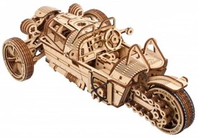 Ugears 3D dřevěné mechanické puzzle Tříkolka UGR-S