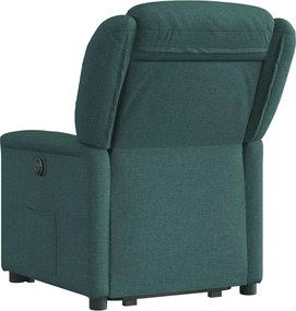 Elektrické zvedací polohovací křeslo tmavě zelené textil 3303220