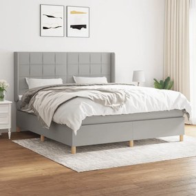 Box spring postel s matrací světle šedá 160 x 200 cm textil 3132001