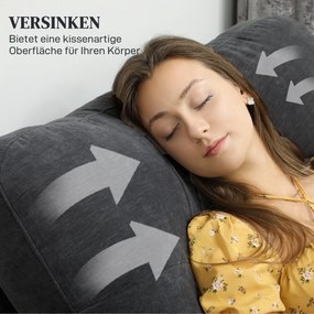 HOMCOM Relaxační křeslo, masážní čalouněné křeslo s 8 vibračními body, nastavitelná podnožka, boční kapsa, opěradlo, šedá