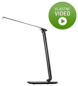 LED stolní lampička stmívatelná USB, 12W, volba teploty světla, černý lesk + poštovné zdarma