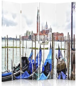 Ozdobný paraván Benátky Itálie - 145x170 cm, čtyřdílný, klasický paraván