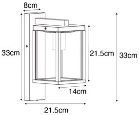Venkovní nástěnná lampa černá IP44 se senzorem soumraku - Charlois