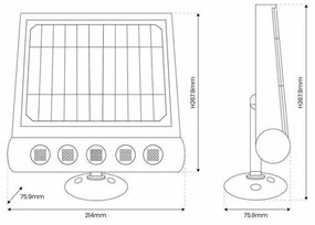 LED Solární nástěnná lampa se senzorem pohybu LED/8W/3,7V 4000 mAh 4000K IP65