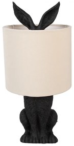 Černá stolní lampa králík s bílým stínidlem Rabbi - Ø 20*43 cm