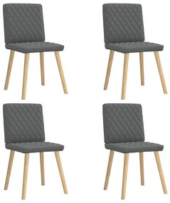 Jídelní židle 4 ks tmavě šedé textil 3315222