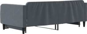 Válenda s přistýlkou tmavě šedá 100 x 200 cm samet 3197071