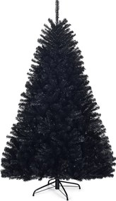Costway 180 cm vysoký umělý skládací Halloween vánoční stromeček PVC hroty černé
