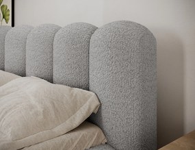 Postel Oloroso 180x200 s kovovým roštem a úložným prostorem, šedé bouclé