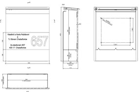Nerezová poštovní schránka s přihrádkou na noviny 1b Typ víka: SK - Nevhadzovať reklamu