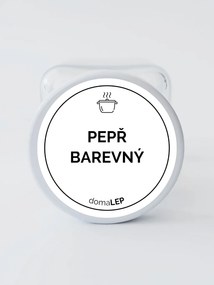 Samolepka na kořenky PEPŘ BAREVNÝ bílá 5 cm tučné písmo