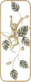 Kovová nástěnná dekorace Monkey 28,6x74,3 cm zlatá