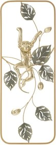 Kovová nástěnná dekorace Monkey 28,6x74,3 cm zlatá
