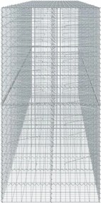 Gabionový koš s víkem 600 x 100 x 200 cm pozinkované železo 3295235