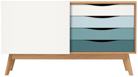 OnaDnes -20% Bílo modrá dubová komoda Woodman Avon 128 x 42 cm
